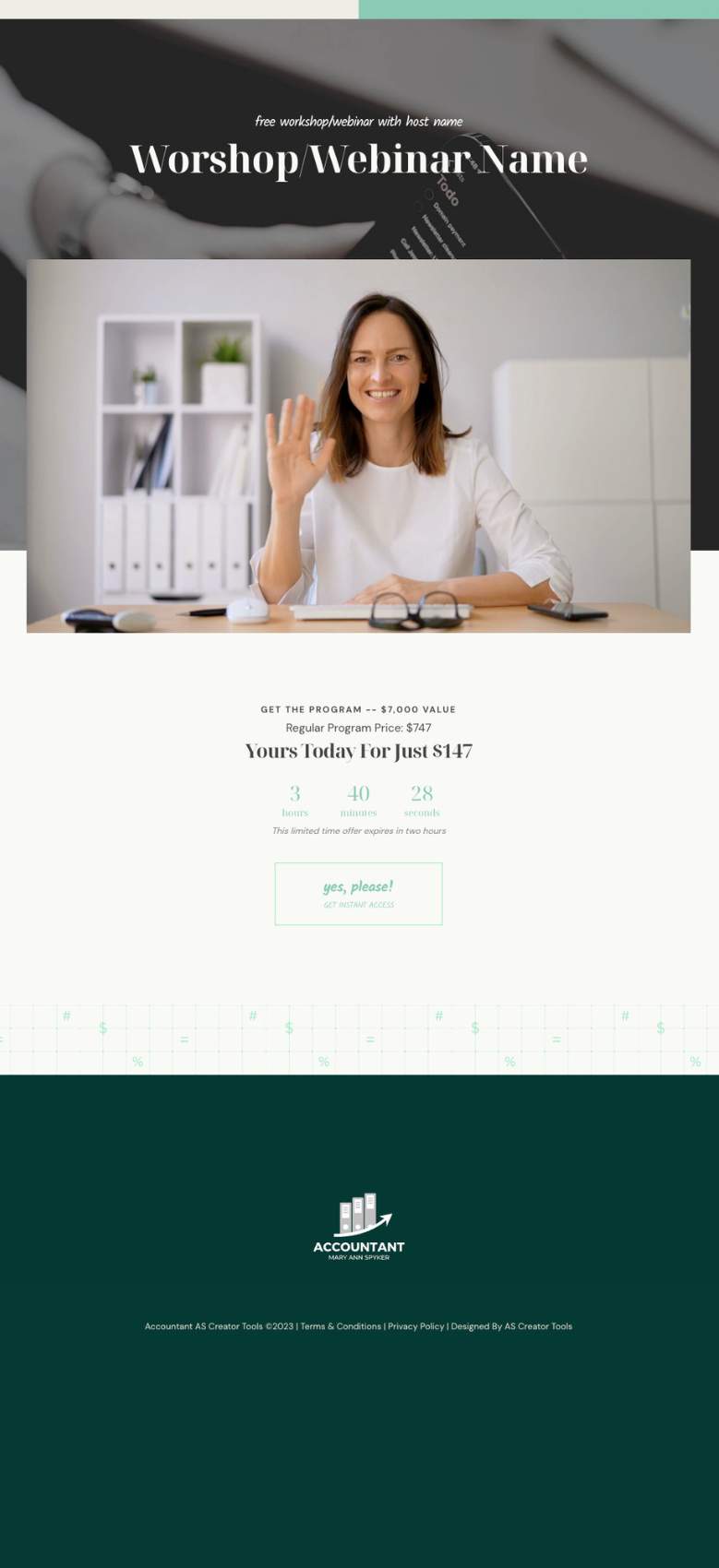 Accountant | Webinar Funnel Template